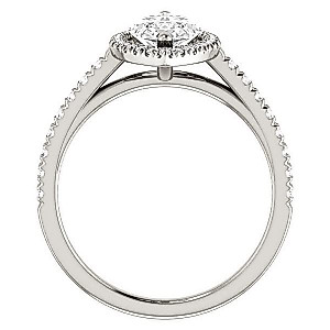 Mois 3 CT Marquise Cut Colorless Moissanite Engagement Ring Wedding/Bridal Ring Set, Diamond Ring, Anniversary Solitaire Halo Accented Promise Vintage Antique Gold Silver Ring Perfact for Gift (7)