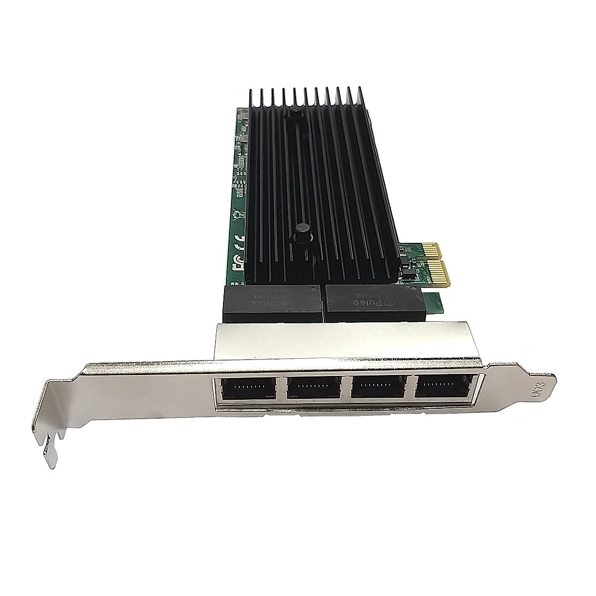 HINYSENO 4 Port RJ-45 10/100/1000Mbps PCI-Express x 4 Gigabit Ethernet Server Adapter Quad-Port Network Interface Controller Card for Intel 82576 Chipset, Compare to Intel 82576