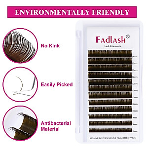 Eyelash Extensions D Curl Individual Lashes 0.15 Mixed Tray 8-14mm Brown Lash Extensions Supplies Classic Eyelashes Professional Salon Use (0.15-D, 8-14mm Mix)