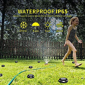 Solar Ground Lights 8 Pack, Solar Garden Lights Outdoor Waterproof, 22 LED Bright Multicolor in-Ground Lights, Solar Disk Landscape Lighting for Pathway Lawn Patio Yard Deck Walkway, Warm Light