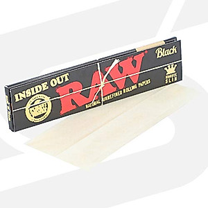 RAW Black Inside Out King Size Slim Rolling Papers | 50 Packs | Perfect for Backrolling - So Thin You Can Truly Taste Your Terps