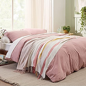 Bedsure Pink Throw Blankets for Couch - Decorative Dusty Rose Woven Throws Blanket with Tassels - Soft and Lightweight Farmhouse Throw Blankets for Sofa and Bed (50x60 Inches)