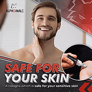 AlphaMale Premium Pheromone Cologne for Men - Savage Scent - Bold, Sultry Men's Cologne Infused with Pheromones for Attraction - Potent, Long-Lasting Formula to Attract Women - 0.34oz (10mL)