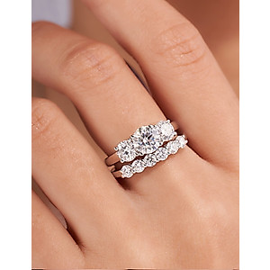 IMOLOVE Moissanite Engagement Ring,Moissanite Rings for Women Couples, 2CT Lab Created Simulated Round Diamond Engagement Rings Size 10