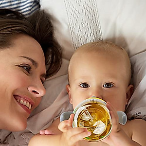 Sippy Cup for Baby Months 6+, Weighted Straw PPSU Non Spill Cup for Toddlers, Baby Straw Cup with Handles, Spill-Proof, Leak-Proof Soft Spout Cup 240ml, BPA Free (Yellow)