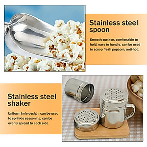 203 PCS Popcorn Machine Supplies Set, 200 PCS Popcorn Paper Bags with Popcorn Scoop, 2PCS Season Salt Shaker, Popcorn Supplies for Popcorn Machine