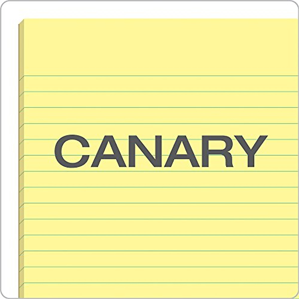 Ampad 21-662 Glue Top Pad, 8 1/2X11, Canary Yellow Paper, Wide Ruled, 50 Sheets Per Pad, 12 Pads Per Pack