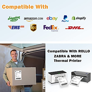 HokLoindustry 4"x6" Thermal Labels, Shipping Labels (500 Labels), Compatible with Rollo, iDRPT, Polono, Munbyn, Zebra Thermal Printers.