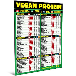 Kitchen Conversion Chart and Vegan Protein Magnetic Cheat Sheet Combination Bundle - Extra Large Easy to Read Reference Guides for Vegan Protein Sources and Baking & Recipe Unit Conversions