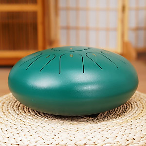 AETOO Steel drum tongue 12 inchs 13 notes C major Percussion instrument Carry bag (Green, 12 inch)