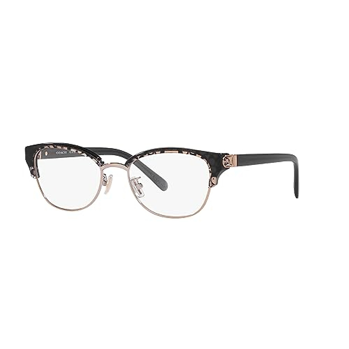 Coach HC6195 Prescription Eyewear Frames, Shiny Rose Gold/Grey Signature C/Demo Lens, 53 mm
