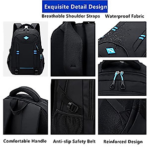 Rolling Backpack for Boys 18in Black Trolley Bags Wheeled Bag Kids' Carry-Ons Travel Primary Middle School Bookbag