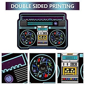 80's Party Decorations, 80's Cutouts Large Cassette Player Cutouts Headphones Cutouts Radio Cutouts for 1970s Party Decoration 1980's Theme Party Decorating Kit Retro Design (12 Pieces)