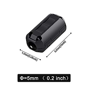 Viaky 12 Pack RFI EMI Noise Suppressor Cable Clip, Clip-on Ferrite Ring Core Noise Filter for 5mm Dia Cable(Black)