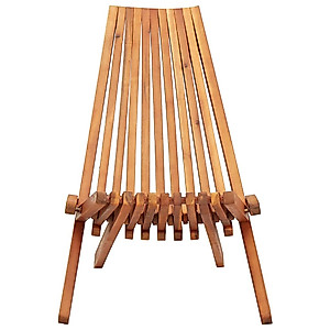 vidaXL Acacia Wood Folding Patio Lounge Chairs (Set of 2) - Weather-Resistant, Ergonomic & Easy to Store; Perfect for Indoor & Outdoor Use