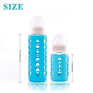 Glass Baby Feeding Bottle Cover, RTDEP Anti-Slip Baby Bottle Sleeve Silicone Covers Protect Insulating