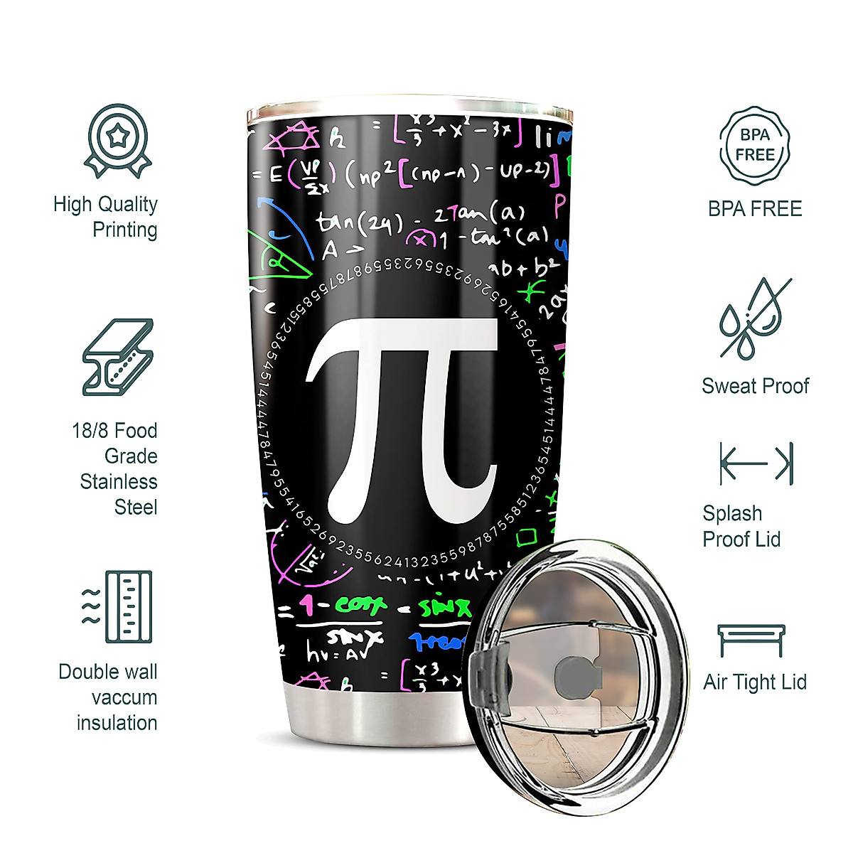 CHICKOR Math Teacher Gift - Male Teacher Appreciation Gifts - Funny Math Teacher Tumbler 20 Oz For Men - Math Mug - Unique Gifts Ideas For New Teachers, Women, Math Lovers, Assistant From Student