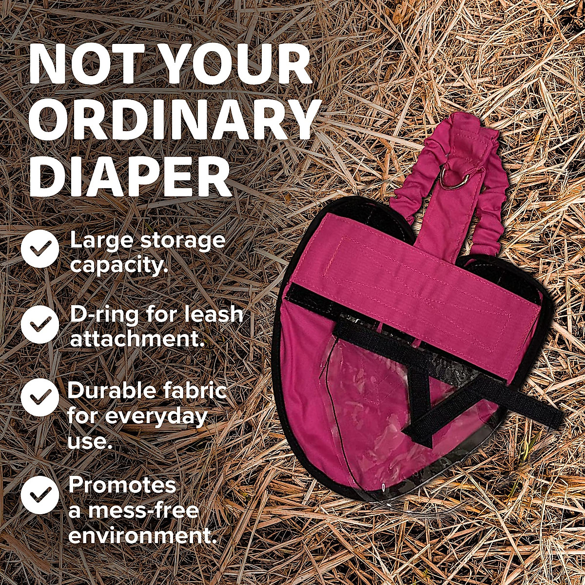 Hen Holster Wrap-Around Bird Diaper & Harness for Hens, Roosters, Ducks, Geese - with Removable Vinyl Liner, Adjustable Fit for Outdoor Adventures & Indoor Use - Easy to wear - XL, Pink