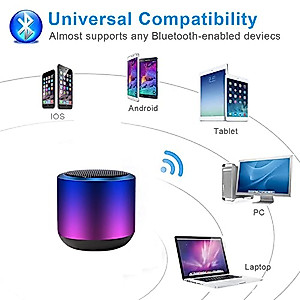 Aresrora Small Bluetooth Speaker,Tiny Wireless Bluetooth Speaker, Mini Enhanced Bass Colorful Metal Case Built in Mic, TF Card Play for Outdoor,Hiking,Travel (Blue)