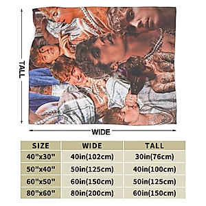 Justin Bieber Throw Blanket Ultra Soft Flannel Blanket Warm Lightweight Throw Blanket Bed Couch Sofa Living Room Blankets Singer Merch Fans Gift 50x40 in