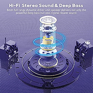 Bluetooth Wireless Earbuds,Kurdene S8 Deep Bass Sound 38H Playtime IPX8 Waterproof Earphones Call Clear with Microphone in-Ear Bluetooth Headphones Comfortable for iPhone, Android