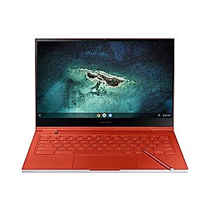 SAMSUNG 13.3" Galaxy Chromebook Laptop Computer w/ 256GB Storage, 8GB RAM, 4K AMOLED Touchscreen Display, HD Intel Core I-5 Processor, Ultra Slim, US Warranty, Fiesta Red