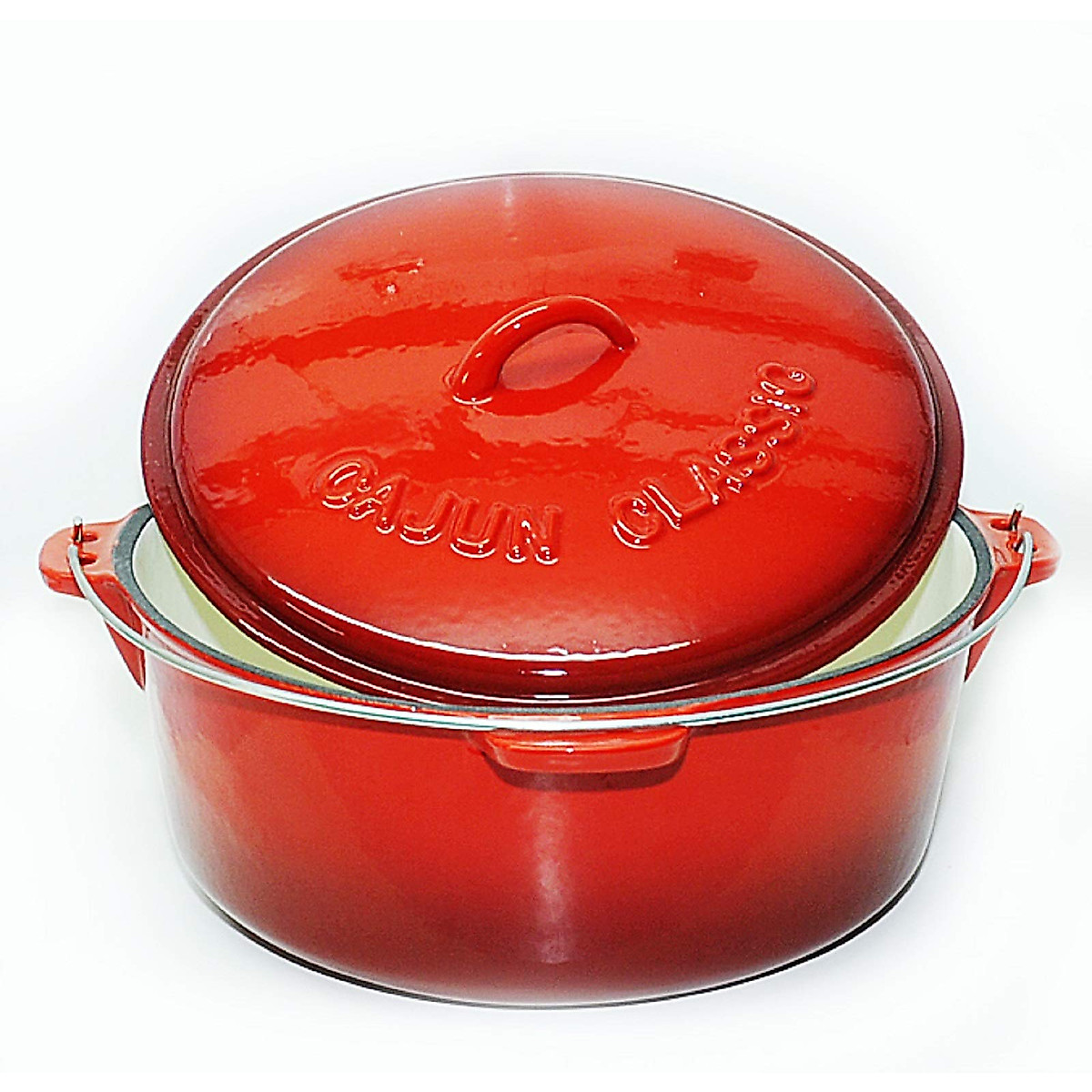 12 Qt. Red Enamel Coated Cast Iron Dutch Oven