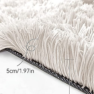 Rectangle Rug, Area Rug for Kids Play Tent, Mat Pad for Kids Playhouse for Nursery Baby Room, Children Room Home Decor Dormitory Soft Velvet 51" Lx38.5 W White