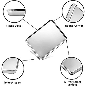 TEMKIN Baking Tray with Removable Cooling Rack Set Stainless Steel Wire Grid Tray Kitchen Oven Cook Pan Non-Stick Bread Barbecue Holder (Size : Small)