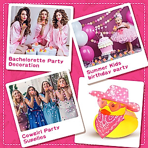Jexine 24 Pcs Cowboy Rubber Duck, Mini Cowboy Rubber Duck with Hat Glasses Scarf Shower Party Favor(Glitter Pattern)