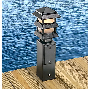Arlington Industries GPD9B Gard-N-Post Outdoor Deck-Mount Light Post for Outlets/Lamps, 9-Inch, Black