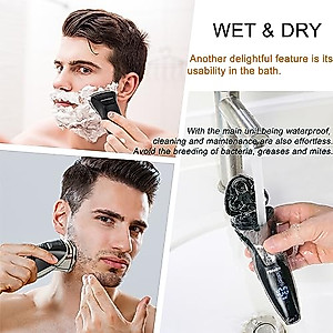 Phisco Electric Shaver Razor for Men Floating Rotary, IPX7, LED Display, Rechargeable, Dry/Wet, Pop-Up Beard Trimmer (Black)