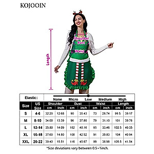KOJOOIN Christmas Kitchen Apron Adjustable Cute Cooking for Adult BBQ Holiday Elf Apron Funny Creative Thanksgiving green