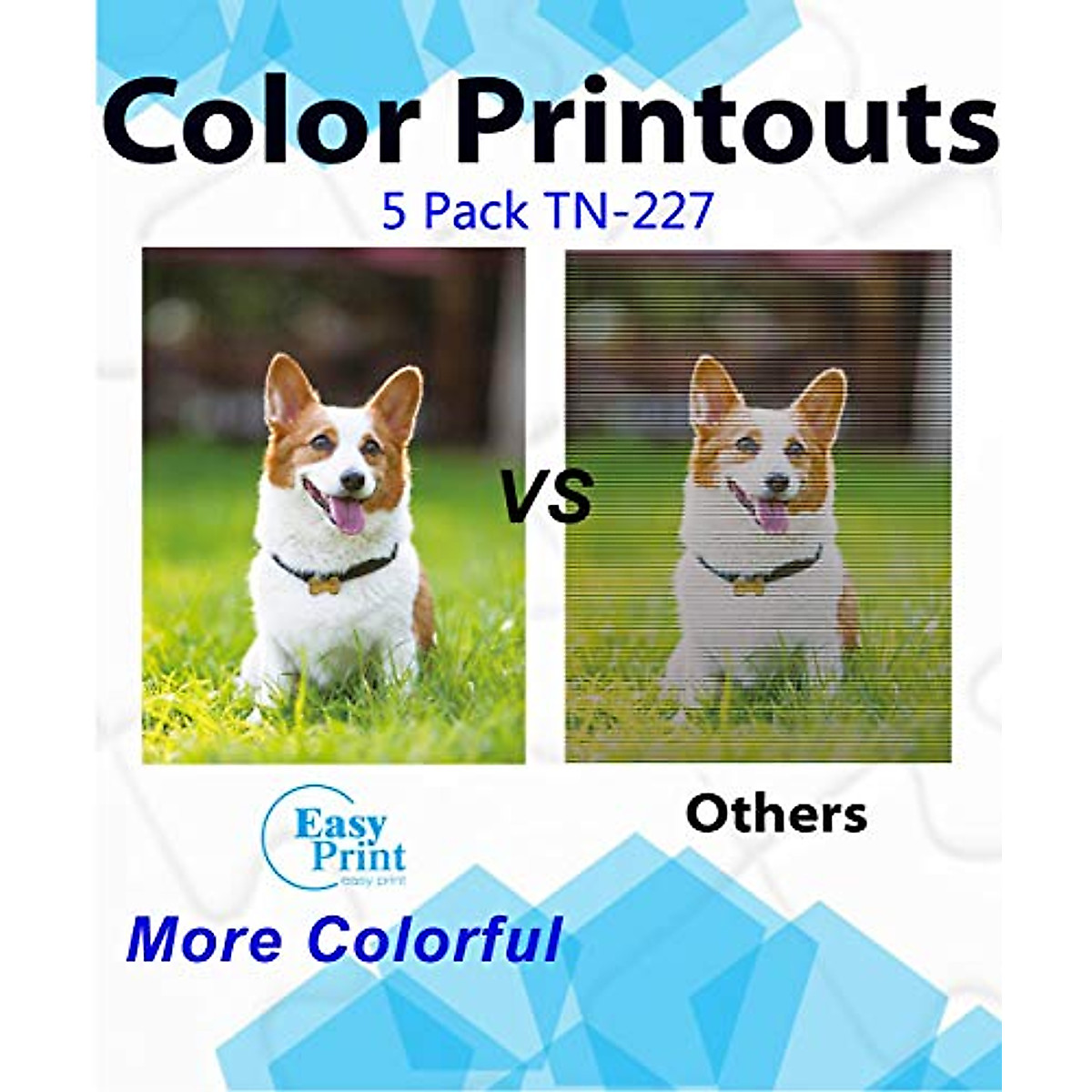 Compatible (5-Pack) TN-227 TN227 Toner Cartridge TN-227 Used for Brother HL-L3210CW L3270CDW MFC-L3710CW L3750CDW Printers (2X BK+C+M+Y), Sold by EasyPrint