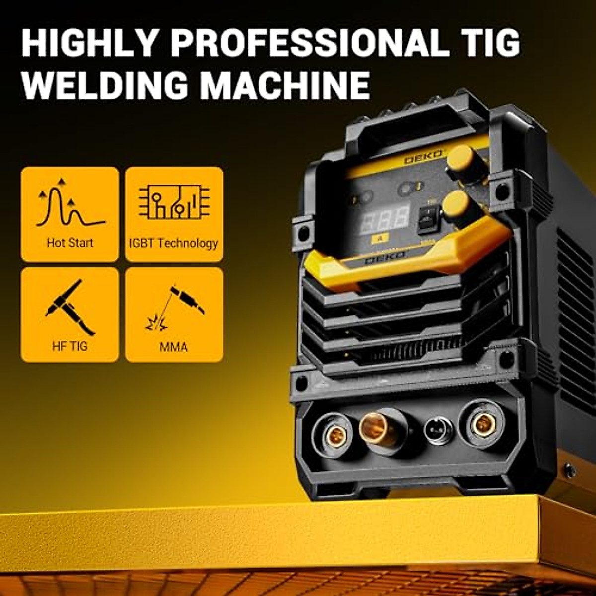 DEKOPRO TIG Welder 200A High Frequency 110/ 220V Dual Voltage Welder Machine, TIG/Stick/Arc 2 in 1 Welding Machine