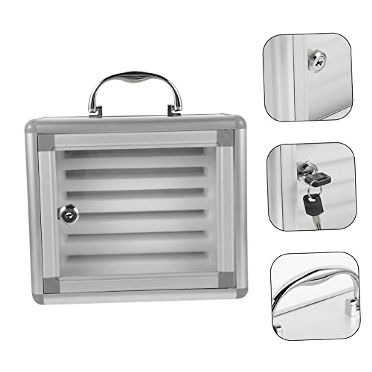 MARMERDO Box Mobile Phone Safe Storage Cabinet with Lock Phone Metal Locker Cabinet Handle Design Cellphone Box Phone Stand Rack Sundries Storage Cabinet Cell Phone Box