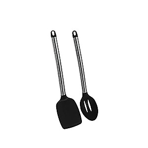 Simply Served Professional Turner and Slotted Spoon, Standard, Black
