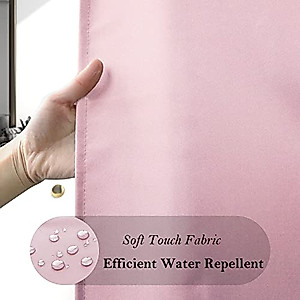 AooHome Extra Long 72x78 inch Shower Liner, Fabric Solid Color Shower Curtain Liner with Hooks, Weighted Hem, Waterproof, Pink