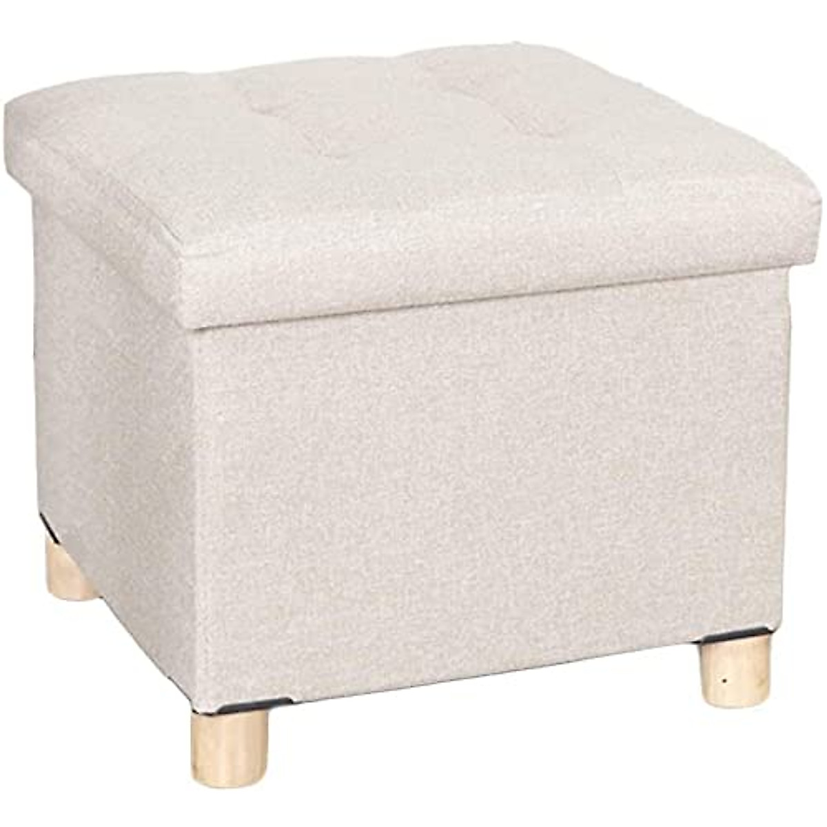 Ottoman Stool Sofa Stool Foot Rest Stool Folding Storage Footstool,upholstered Ottoman Pouffe Padded Seat Footrest Stool With 4 Wooden Legs For Living Room Bedroom Hallway White 60x38x34cm ( Color : W