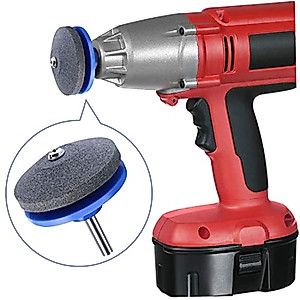 Eaarliyam Lawnmower Blade Sharpener, 1Pc (Bule) Garden Lawn Mower Grinder Wheel Stone Sharpener, for Power Drill Hand Drill Drill Repair Kit