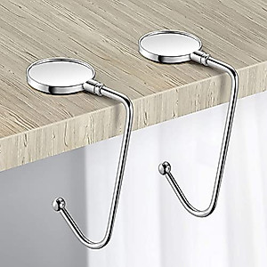 WINOMO 6pcs Purse Clip for Table Zinc Alloy Decorative Handbag Table Hook Holder Bag Hanger Under Counter Handbags Hook for Tabletop Desk Fireplace Bar Restaurant