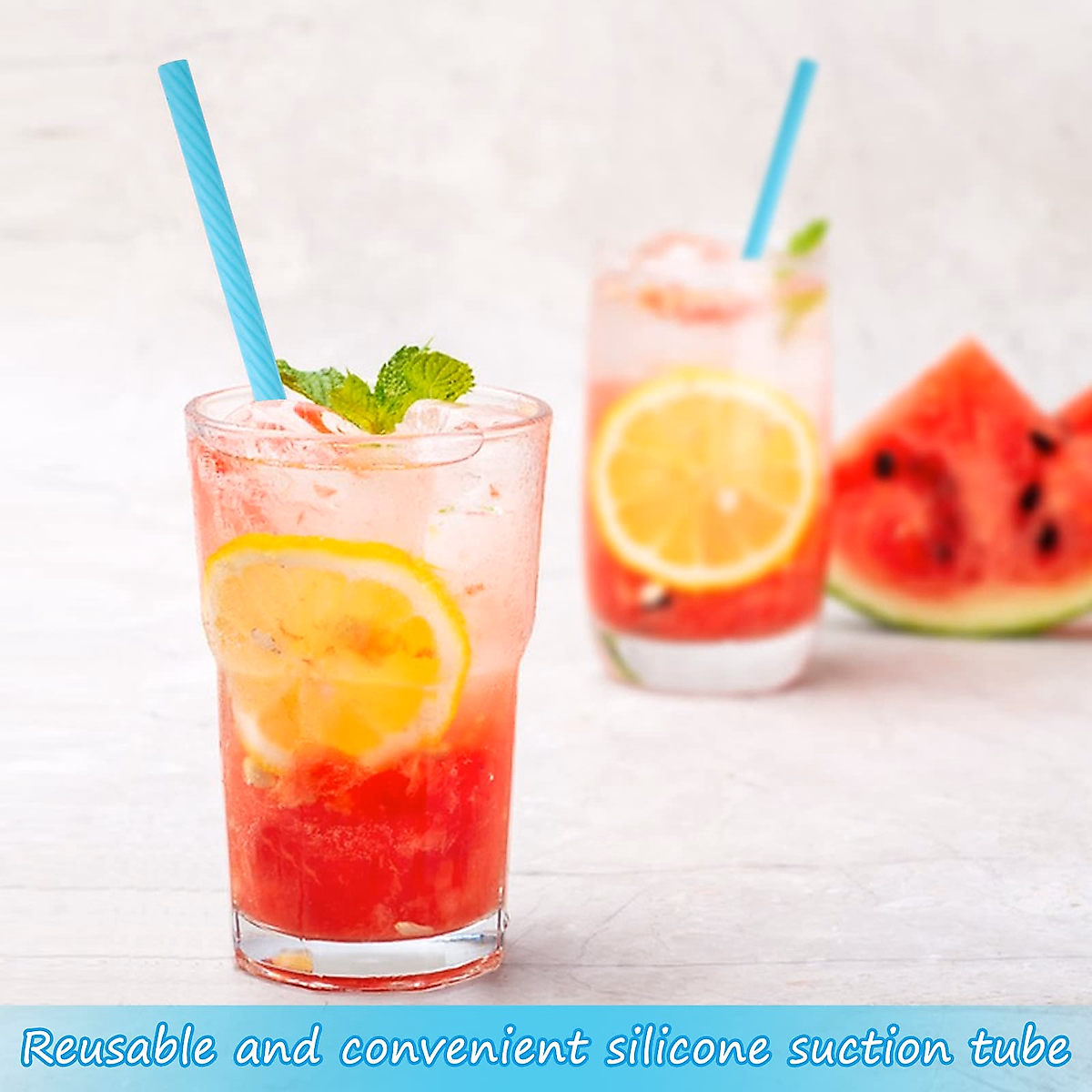 4 Set Reusable Straws Silicone Drinking Straws with Cleaning Brush and Case Portable Reusable Straws for Cold or Hot Drinks Picnic Party Travel Outdoors