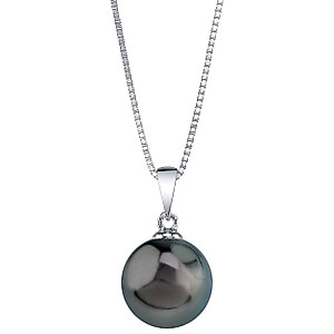 The Pearl Source 9-10mm Genuine Tahitian South Sea Cultured Pearl Sydney Pendant Necklace for Women