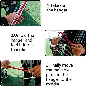 BETTERALL Foldable Hangers for Travel 3 Pack, Travel Hangers Foldable for Suitcase, Light Folding Hangers, Foldable Coat Hanger, Portable Hangers, for Business Trip, Caravan, Hotel, Red