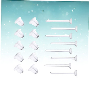 ABOOFAN 100 Pcs Plastic Post Earrings Earring Posts and Backs Clear earings Clear Stud Earrings Fashion Earrings Stud earings Head findings Earring pins Earrings Blank Stud Jewelry