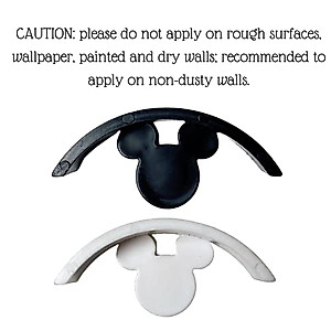 YJ PREMIUMS 8 Pc Mouse Ear Holder Hook for Ears Headband | Adhesive No Drilling Headbands Wall Mounted Storage Hanger Organizer Display Shelf Rack Magic Band Walls Hooks for Hat, Necklace (Black)
