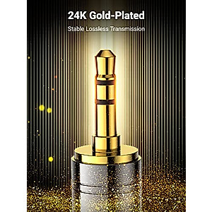 UGREEN 3.5mm to 1/4 Adapter 2 Pack 3.5mm 1/8 Male to 6.35mm Female Audio Jack Plug Converter Headphone Adapter for Speaker Headphone, Guitar, Digital Piano