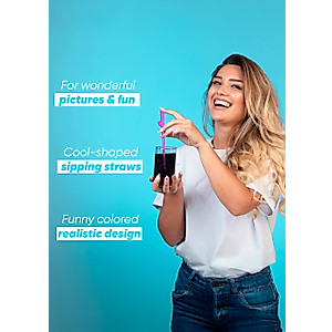 Penis Straws Party 12 pcs Pack, Willy Penis Decorations Bachelorette Party Straws Naughty Bridal Drinking Games, Funny Drinking Straws, Crazy Straws Bride