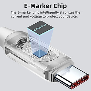 6.6FT 100W USB C Cable 6FT USB C to USB C Cable PD Fast Charging Silicone Type-C Cable with LED Display for MacBook Pro 13 16 MacBook Air 13 15