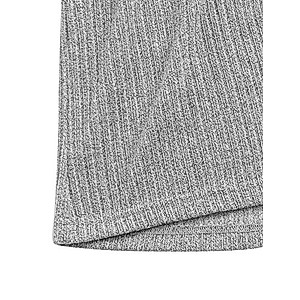 Verdusa Women's Rib Knit Long Sleeve Lounge Set 2 Piece PJ Set Nightwear Pajama Set Grey L